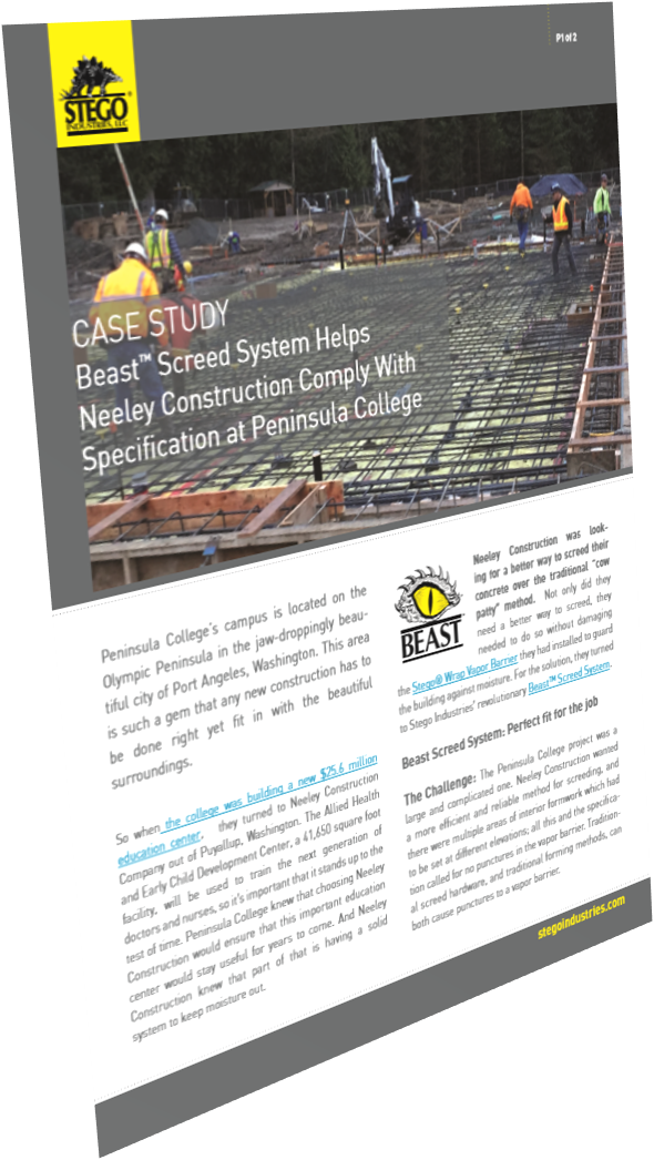Beast Screed System helps Neeley Construction comply with specification at Peninsula College